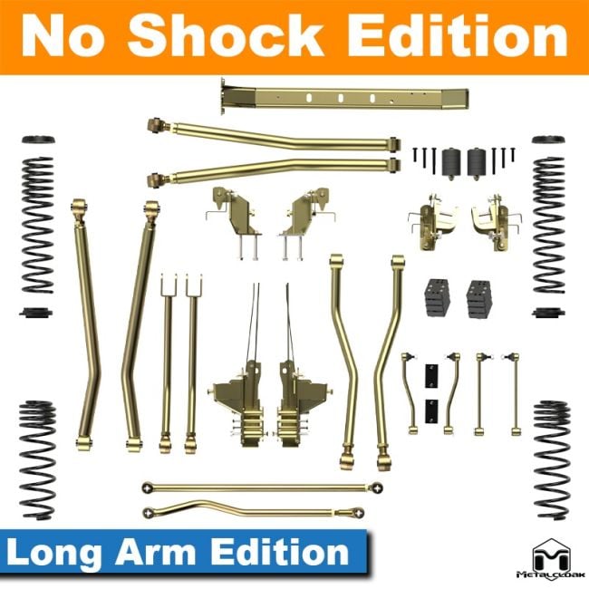 Metalcloak | Jeep JL Wrangler 3.5" Four Link Bolt-On Long Arm System, 4 ...